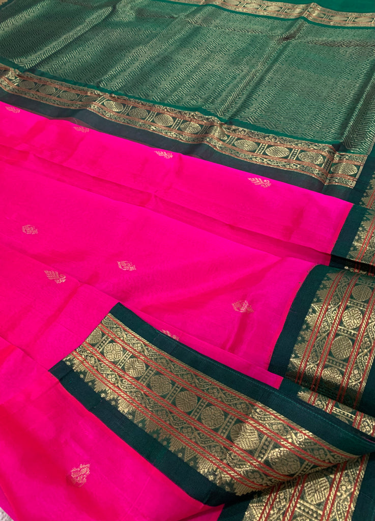 KSC - Pattu Rose with Emerald Green – Traditional Silk House