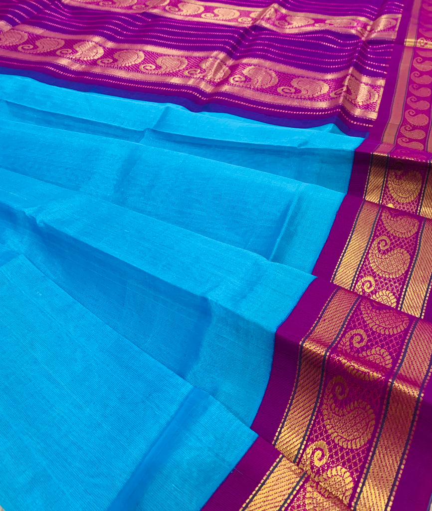 KSC - Sky Blue/Vadamalli Korvai – Traditional Silk House
